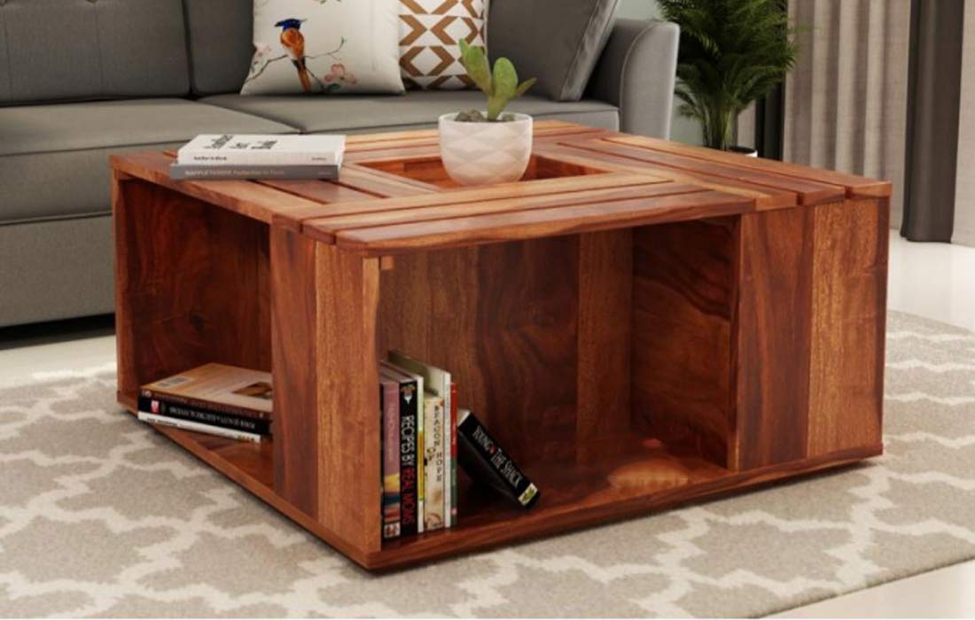 Buy Wooden Alfence Center Table Made with solid sheesham wood ...
